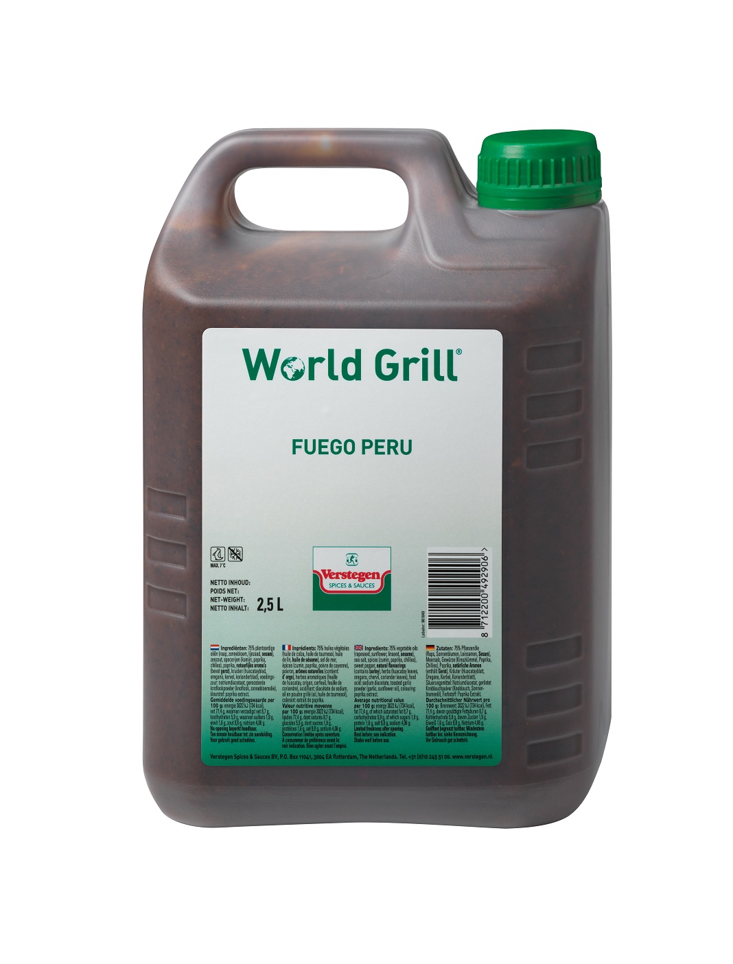 Verstegen, 2,5ltr World Grill Fuego Peru Pure - Delmo Groothandel B.V.