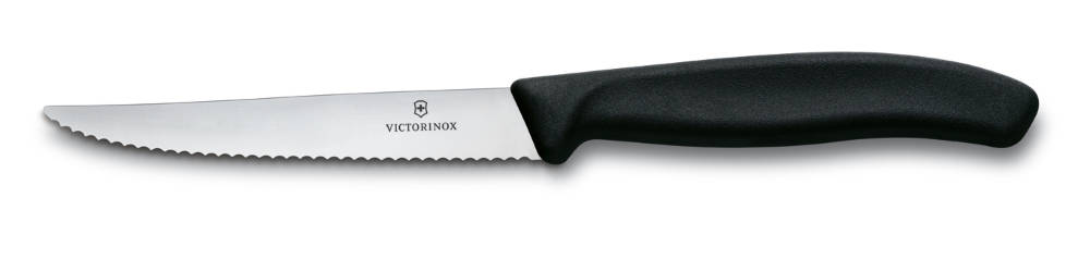 Victorinox Classic steak-pizzames 11cm golf, zwart heft - Delmo ...